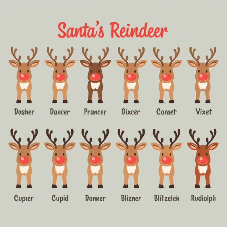Santa Claus’s Reindeer: Names, Origins, and Characteristics – A ...